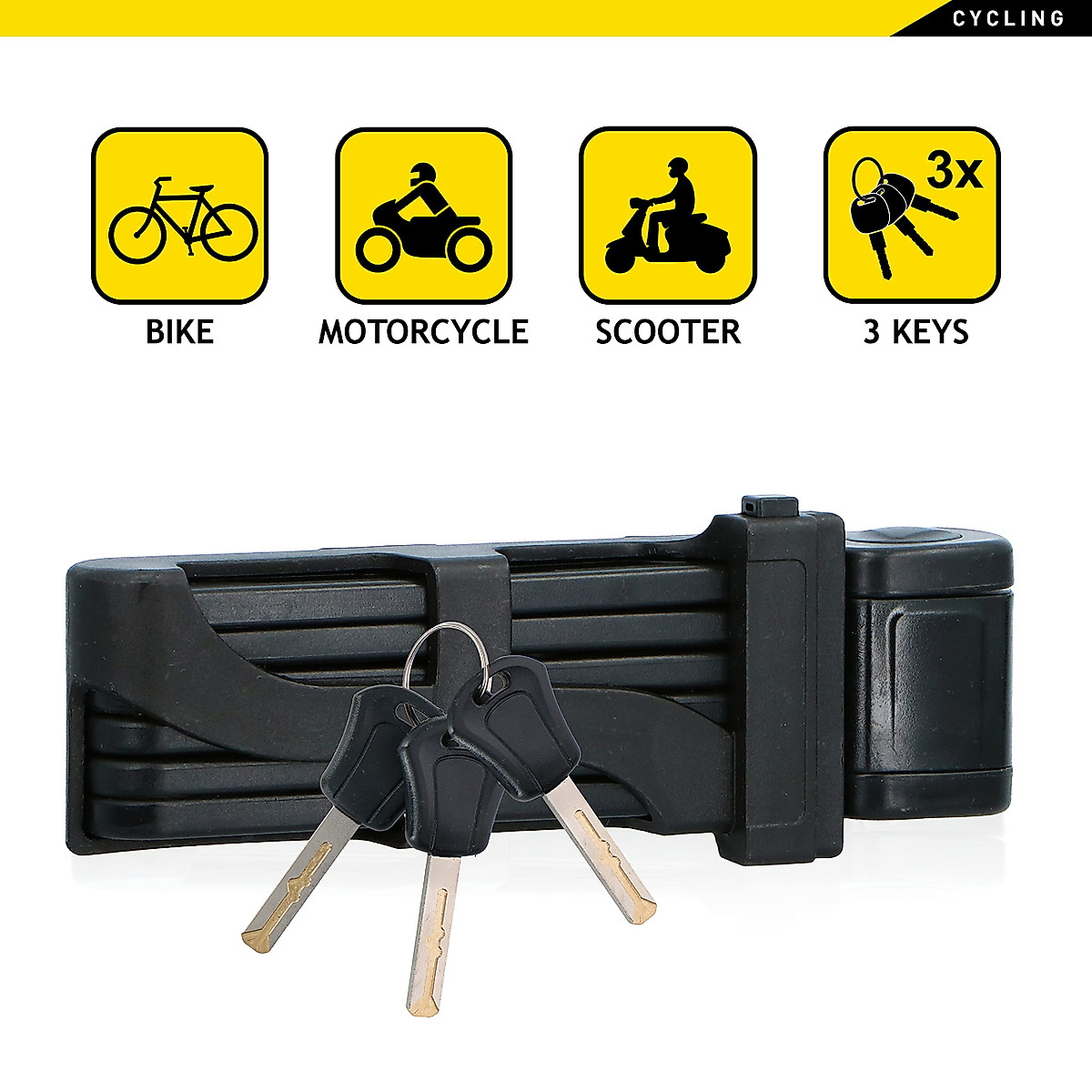 Dunlop Sport Bicycle Lock Black 85 x 7 x 5 cm