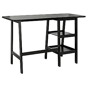 Safavieh Home Collection Sofara 2-Shelf Office Living Room Bedroom Study Foyer Writing Desk DSK1403A, 0, Matte/Black