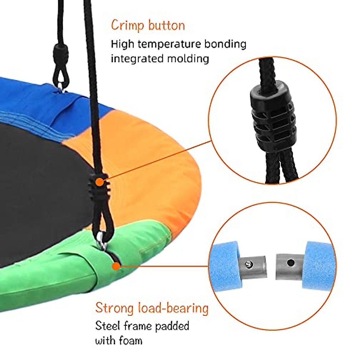 40 Inch Tree Swing Saucer Swing Tree Saucer Swings for Kids Outdoor Swing Round Swing Seat