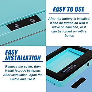 Automatic Trash Can 13 Gallon Trash Can with Lid, Kitchen Garbage Can 50 Liter High-Capacity Waste Bins Touch Free Kitchen Trash Can Plastic Trash Can for Bathroom Bedroom Home Office, Blue