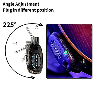 MOOER Air Plug AP10 2.4Ghz Chargeable Guitar Wireless System for Electric Guitar, Violin, Acoustic Instruments with Piezoelectric Pickups, Guitar Transmitter Receiver Active and Passive Pickups