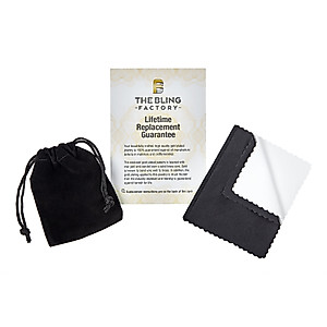 The Bling Factory Gold Plated Blue Emerald-Cut CZ Solitaire Ring w/CZ Accents, Size 8