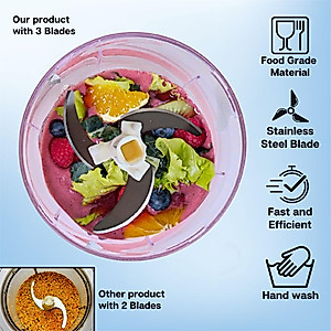 Easy String Pull Food Chopper | Manual Food Processor for Chopping, Dicing, and Mixing | Compact, Portable, and BPA-Free | Ideal for Vegetables, Nuts, Salsa, and Salad