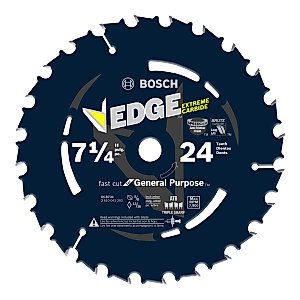 BOSCH DCB724 7-1/4 In. 24 Tooth Edge Circular Saw Blade Brute Carbide for Applications in Framing