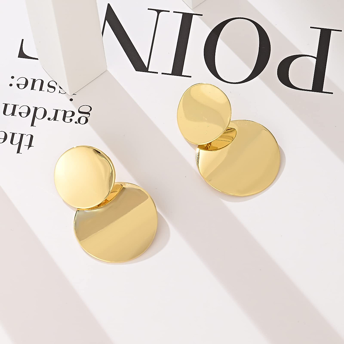 6 Pairs Gold Drop Dangle Earrings for Women Geometric Statement Earring Exaggerated Twisted Gold Earrings Set Jewelry for Women and Girls (6 Pairs Gold)