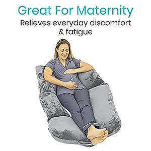Xtra-Comfort 3 Piece U-Shaped Body Pillow - Pregnancy and Maternity Full Body Pillow Sleep Support - Removable and Washable Cover, Memory Foam Comfort, Soft, Cozy - Nursing Cushion for Pregnant Women