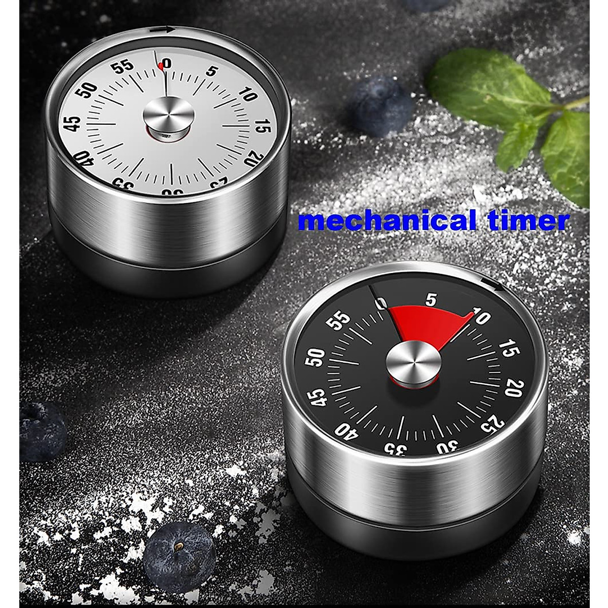 Beautysdream Magnetic Mechanical Kitchen Timer -Countdown 60 Minute Visual Time Management Tool Baking Cooking Steaming Barbecue (Black) for Kids, Teachers and Adults Small Cute (Black), One Size