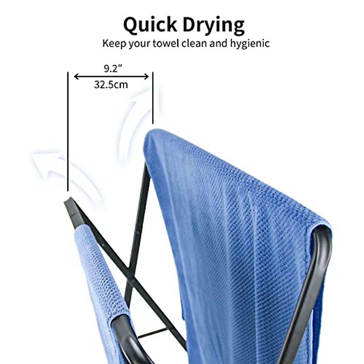 Qflushor Standing Towel Rack, 2-Tier Bathroom Towel Rack Stand Foldable, Outdoor Towel Rack Free Standing Metal for Bath Towel, Hand Towel, Blanket, Matte Black