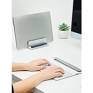 JARLINK Vertical Laptop Stand, Adjustable Laptop Holder Desktop Stand with Adjustable Dock Size (up to 17.3 inches) Compatible with All MacBook/Surface/Dell/Gaming Laptops (Silver)