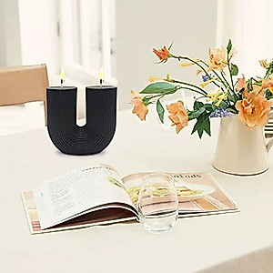 Large U Shaped Candle, Soy Wax Scented Candle Geometric Aesthetic Ribbed Candles Minimalist Shaped for Trendy Home Room Shelf Decor Aesthetic Candles Wedding Birthday