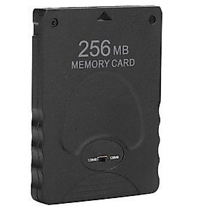 Playstation 2 Memory Card, Compatible with All Ps2 Models Light Game Memory Card Portable Game Memory Card 256MB Accessory for PS2 Playstation 2 Game Data Console (Black)