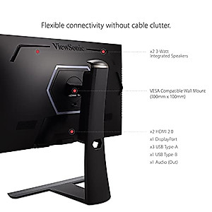 ViewSonic ELITE XG271QG 27 Inch 1440p 1ms 240Hz IPS Gaming Monitor with GSYNC, NVIDIA Reflex, DisplayHDR 400, RGB Lighting, and Advanced Ergonomics for Esports
