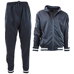 ChoiceApparel Mens Athletic 2 Piece Tracksuit Set (XL, 877-Charcoal)