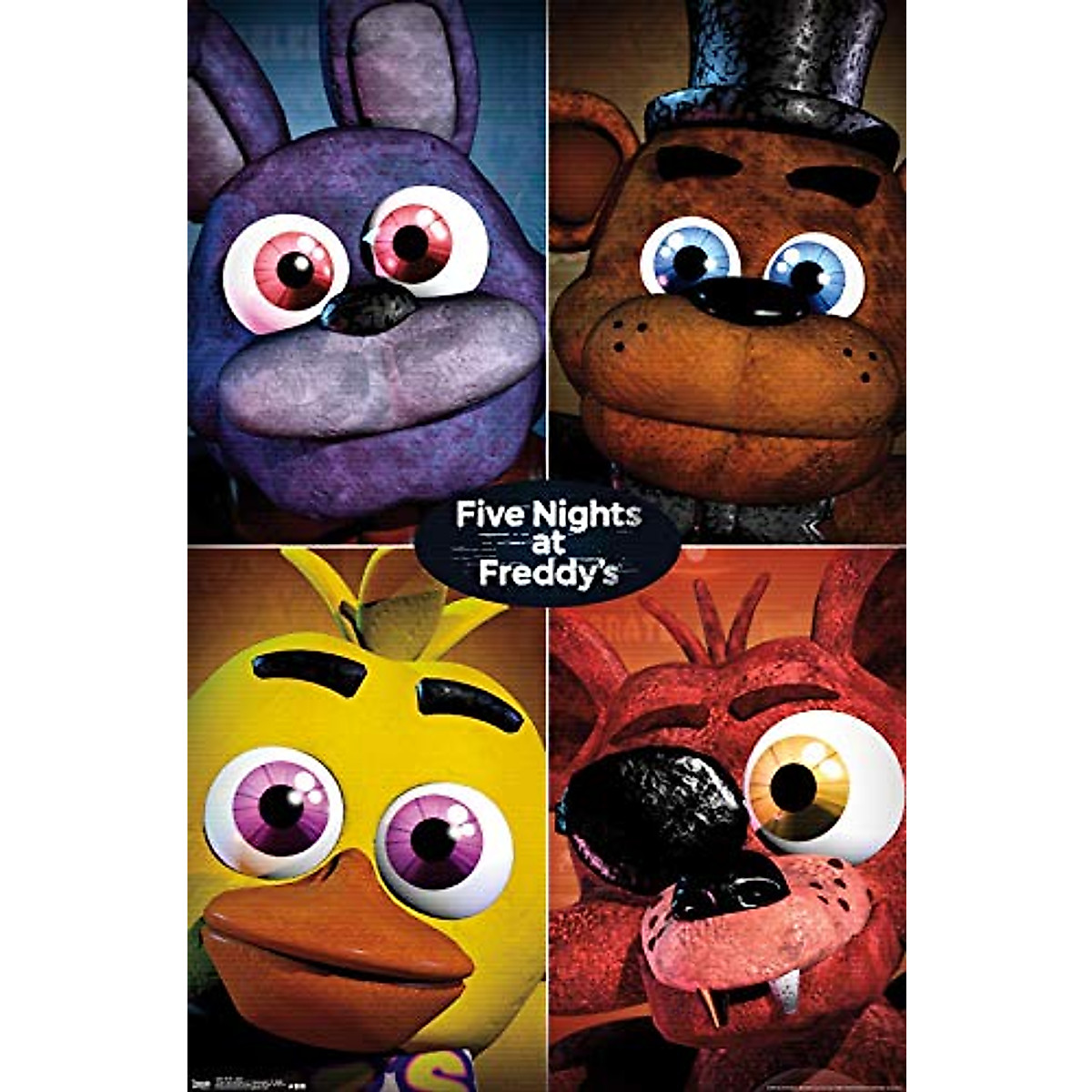 Trends International Five Nights at Freddy's - Quad Wall Poster, 22.375" x 34", Premium Unframed Version