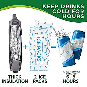 Falcona Wild Golf Cooler Bag Plus 2 Ice Packs - Keeps Drinks Cold for Hours - Holds 6 Beer Cans or 2 Wine Bottles - Fits Discreetly in Golf Bags - Insulated Beer Sleeve and Cooler