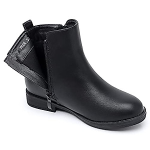 Apakowa Kids Girls Chelsea Boots Fashion Combat Boots Side Zipper Booties (Little Kid/Big Kid)