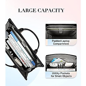 Missnine Laptop Tote Bag 15.6 inch Laptop Bag Stylish Briefcase for Women Work Shoulder Bags with Clutch Wallet 2 PCS Set