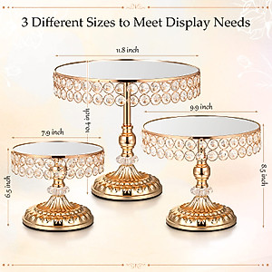 6 Pieces Gold Cake Stand Gold Round Dessert Stands Dessert Table Display Cupcake Display Stands Cake Pedestal Holder for Baby Shower Wedding Birthday Celebration Party Home Decor