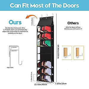 Remittur Dust-Proof Hat Racks for Baseball Caps, Over the Door Hat Storage Organizer for Closet Wall, 8 Tier Clear Hat Holder Holds Up to 90 Caps, Baseball Cap Organizer Holder with 3 Hooks-Black