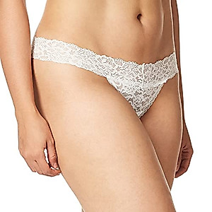 Maidenform womens Comfort Devotion Lace Thong Panties, White, Medium US