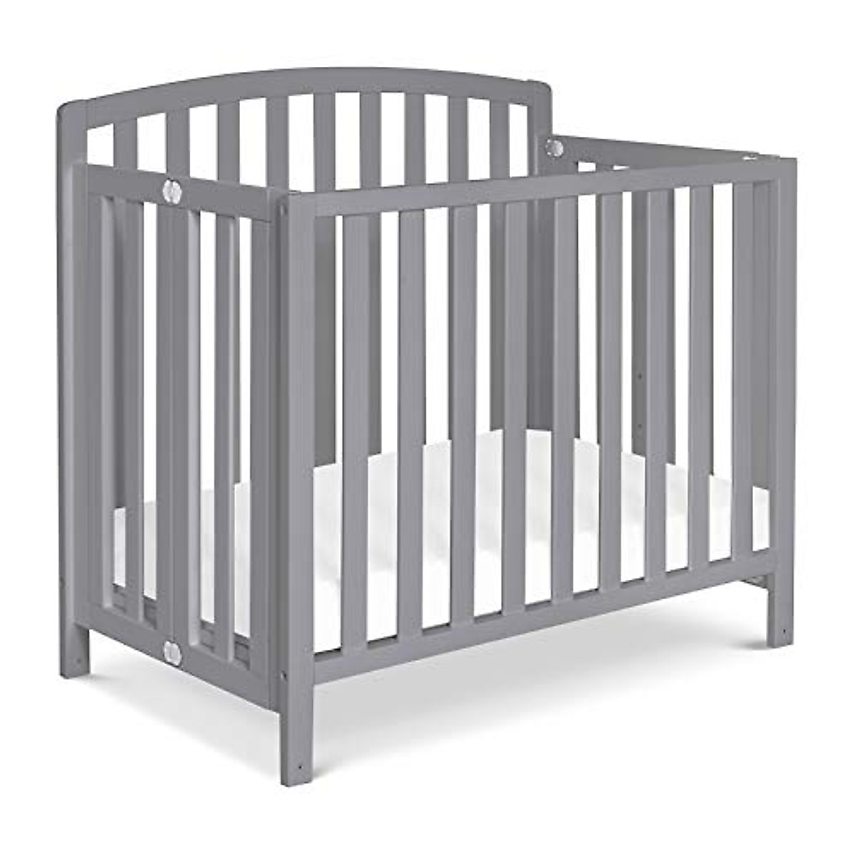 DaVinci Dylan Folding Portable 3-in-1 Convertible Mini Crib and Twin Bed in Grey, Greenguard Gold Certified