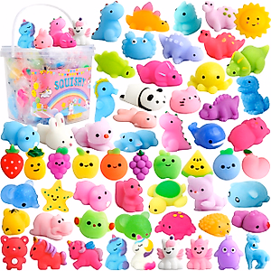 150 Pack Mochi Squishy Toys Kawaii Squishies Stress Relief Toys Pack for Kids Boys Girs Party Favors Bulk Easter Egg Fillers Easter Hunt Basket Pinata Stuffers