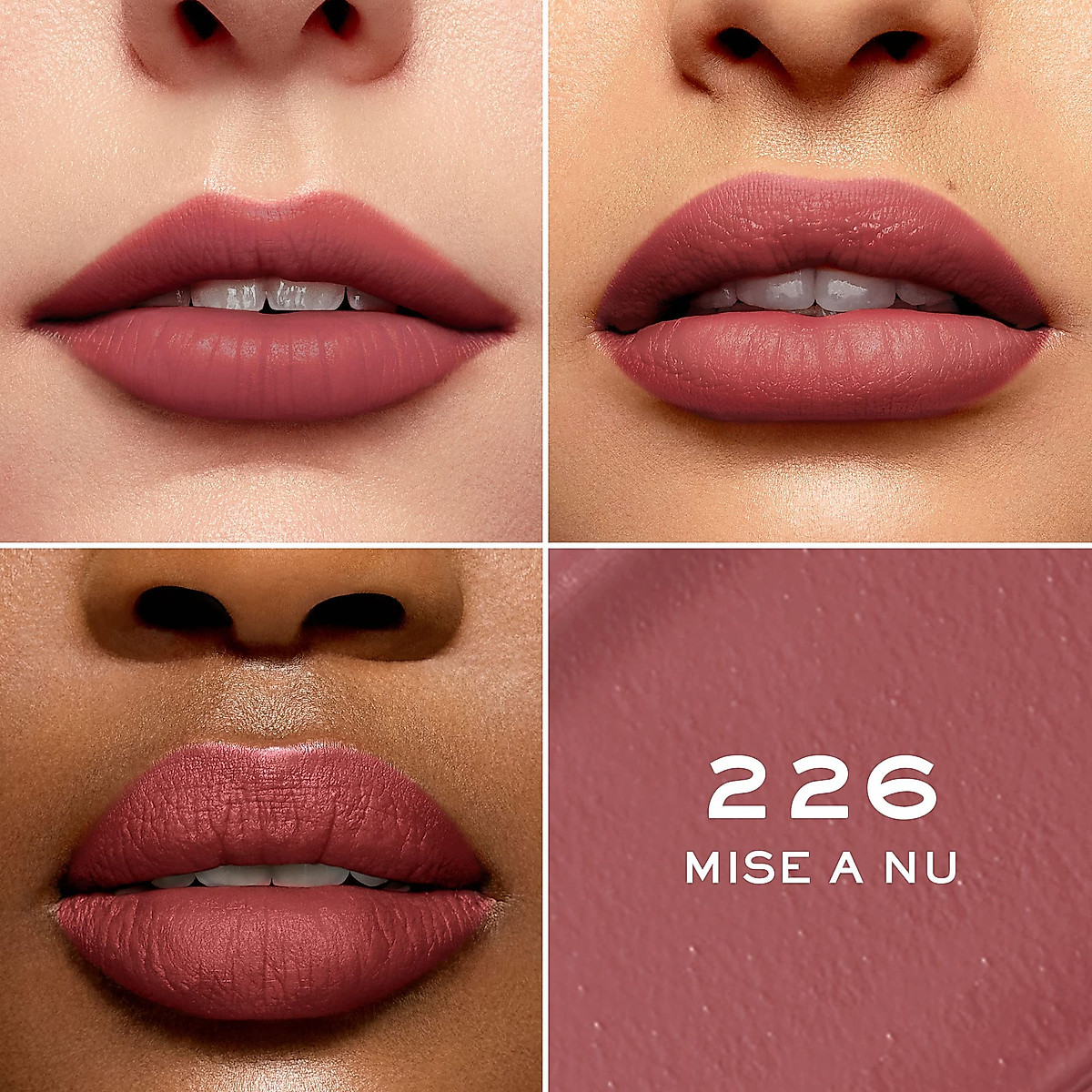 Lancôme L'Absolu Rouge Intimatte Hydrating Matte Lipstick - Buildable & Lightweight Formula with a Soft Matte Finish - Up To 12HR Comfort- 226 Mise A Nu: cool pink mauve