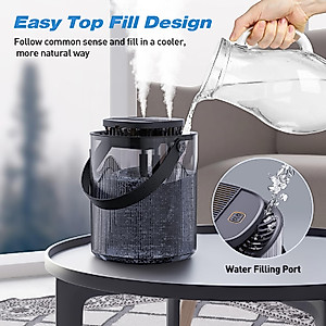 Generic 2024 Latest Version 3L Air Humidifiers for Bedroom Large Room Baby Nursery and Plants Indoor, Easy to Fill&Clean, Cool Mist, Soft Light, Normal, black
