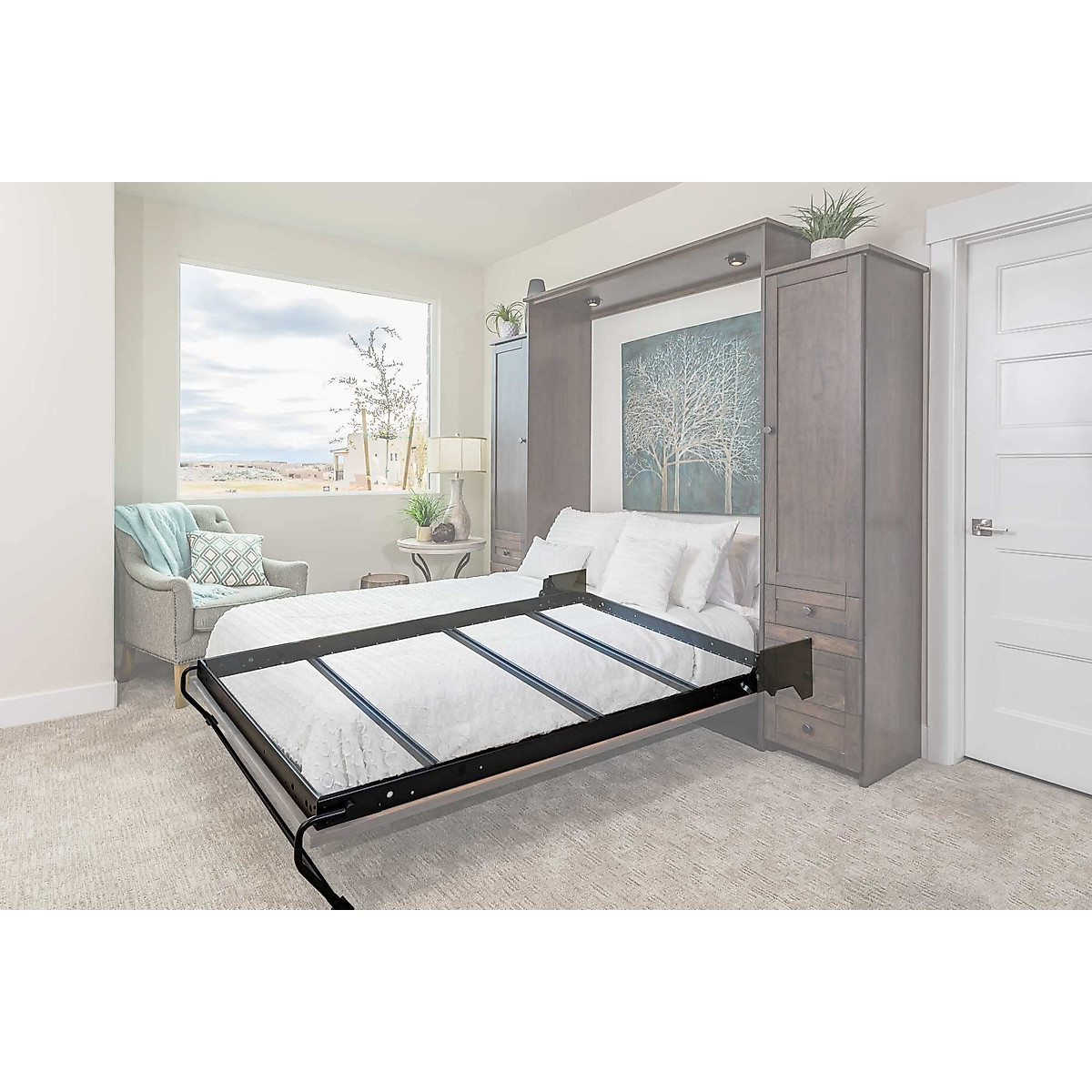 Wilding Wallbeds Murphy Bed Mechanism Kit Vertical Wall Bed, DIY Frame Hardware for Folding Cabinet, Easy to Build Hidden Bed (King)