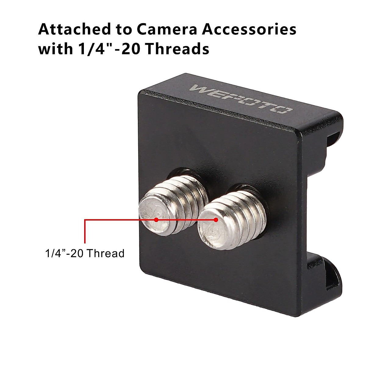 WEPOTO Cold Shoe Mount Adapter (3pcs Pack) with 1/4"-20 Thread for Camera Cage Flash LED Moniter - 1005