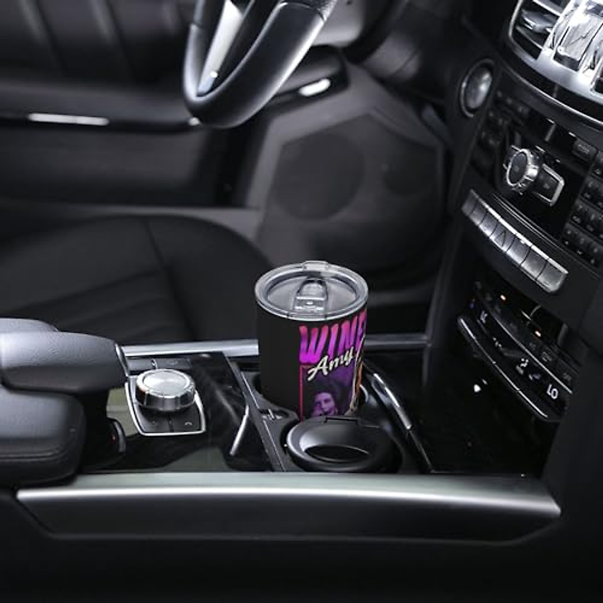 LAZHANG Amy Music Winehouse Stainless Steel Insulated Car Sippy Cup With Lid Travel Mug for Cold Hot 20 oz