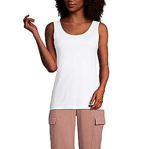 Lands' End Womens Cotton Tank Top White Plus 2X