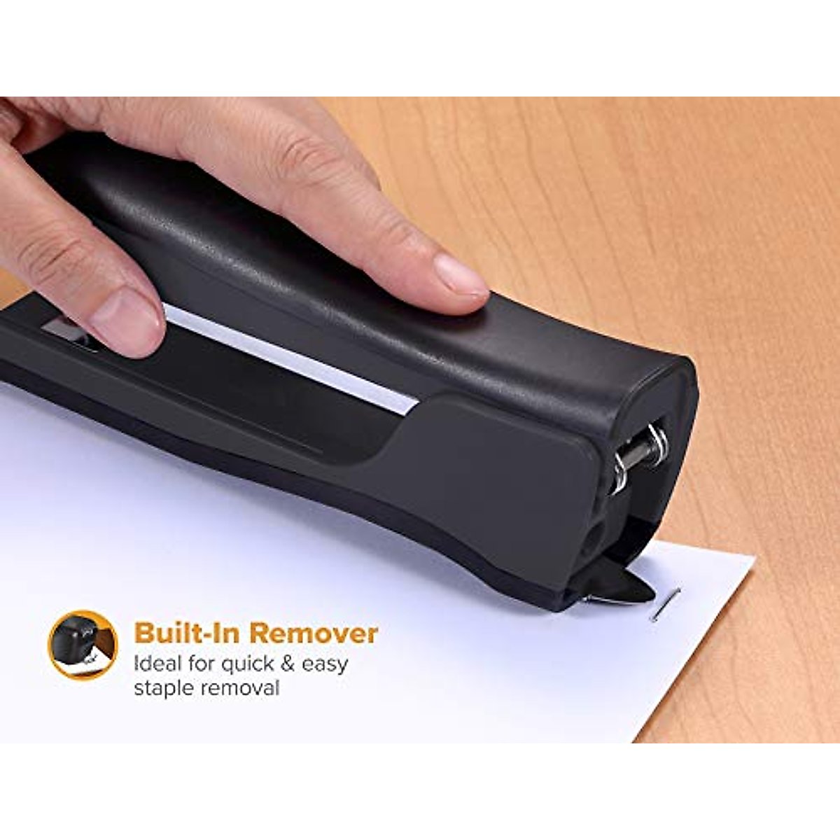 Bostitch Office Bostitch Dynamo Stand-Up Stapler with Built-in Pencil Sharpener, Includes 210 Staples, Staple Remover and Staple Storage, Black