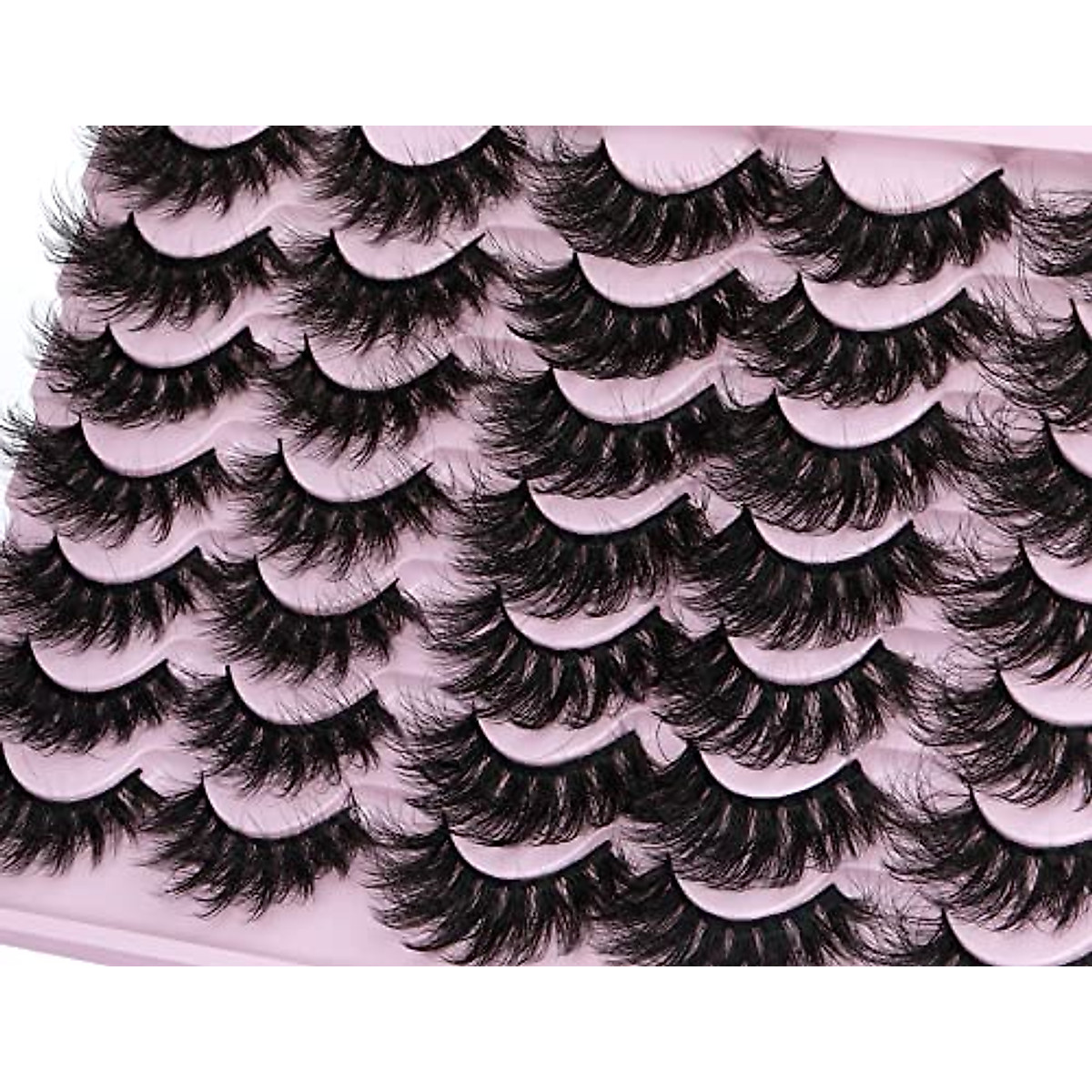 Mink Lashes Fluffy False Eyelashes Dramatic Mink Lashes with False Eyelash Applicator 3D Curly Fake Eyelashes 18-22mm 3 Different Style 21 Pairs Eye Lashes Pack by FANXITON