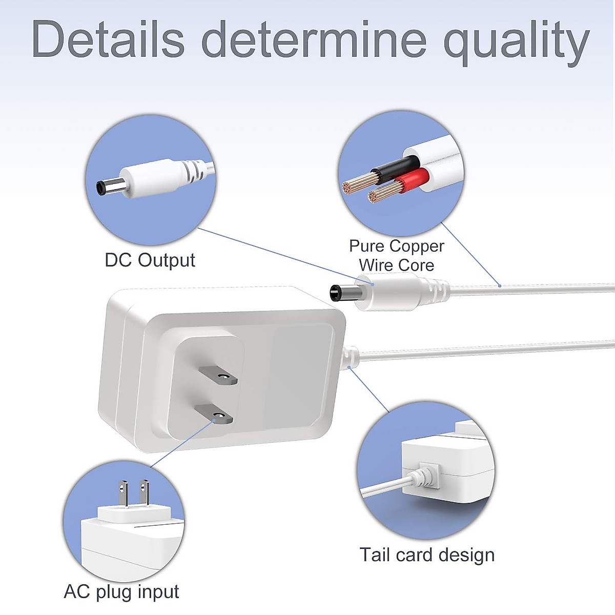 24V 1A Power Supply Adapter, 100V-240V AC to DC 24 Volt Transformer 1000mA 850mA 650mA 500mA 300mA 200mA Charger for 5.5x2.1mm Strip Lights Aroma Humidifier Diffusers DC Pump CCTV Cameras System.