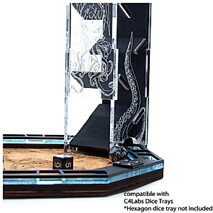 C4Labs Eldritch Octagon Dice Tray and Black Cthulhu Etched Dice Tower Bundle …