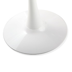 Gecheer 31.5" H White Tulip Table Mid-Century Dining Table with Round MDF Table Top, Pedestal Dining Table, End Table Leisure Coffee Table