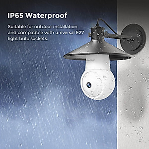 Septekon 4MP Light Bulb Camera 2 Pack, 360 Light Socket Security Camera Outdoor Indoor 2.4GHz WiFi, 2K Full Color Night Vision, Motion Detection Alarm, IP65 Waterproof, Two-Way Audio