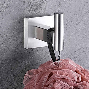 Suyar Bathroom Towel Hook Brushed Nickel, SUS304 Stainless Steel Robe Coat Holder for Shower Kitchen Closet Garage, Modern Heavy Duty Clothes Hook Wall Mounted