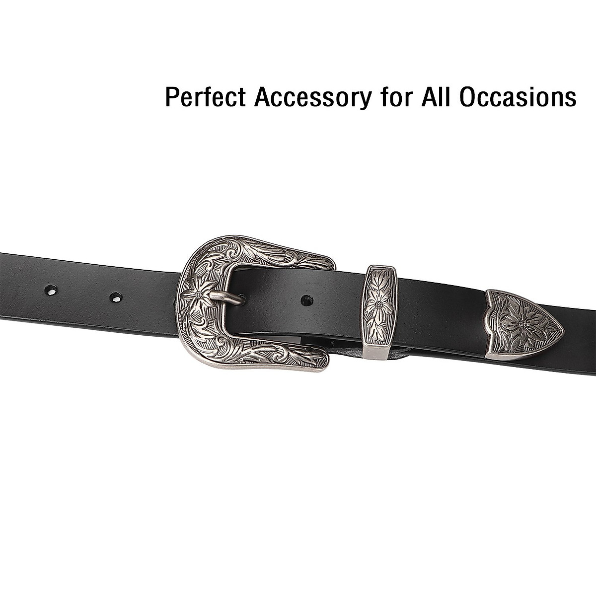 SUOSDEY Western Designer Belts for Women, Women's Black Leather Belts for Jeans