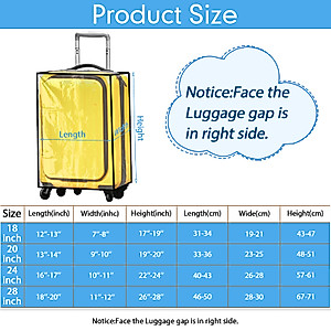 Jexine 4 Pcs Clear PVC Suitcase Cover Protectors 4 Sizes Transparent Travel Luggage Protector Thicken Luggage Cover 18/20/ 24/28 Inches Suitcase Covers for Luggage