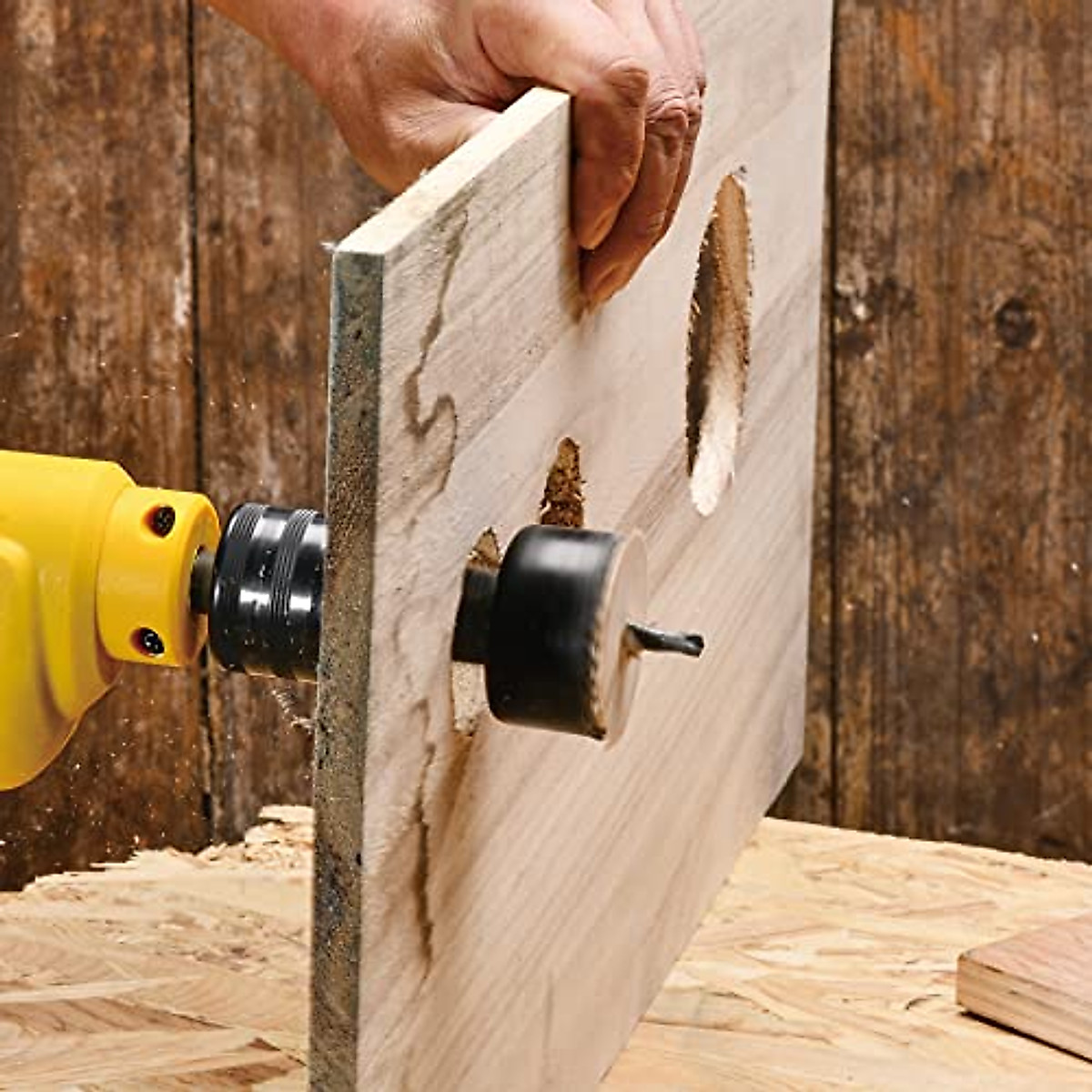 KATA 12PCS Hole Saw Kit 3/4"-2-1/2" (19-64mm) Hole Saw Set with Mandrels Hex Key, Ideal for Soft Wood, PVC Board, Plywood, Drywall Drilling