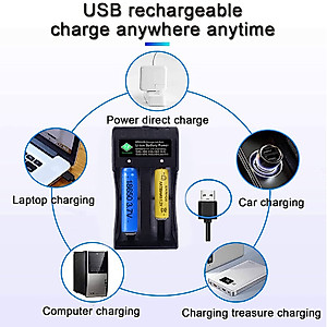 18650 Battery Charger AA Battery Charger for 3.7V Lithium-ion Battery 18650 18500 18350 16340 14500 26650 Battery,AAA Battery Charger for Ni-MH 1.2V AA AAA Battery