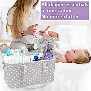 QiANBiRD Baby Diaper Caddy Organizer for Boy Extra Large Nursery Storage Basket Bin Portable Holder Tote bag for Changing Table Car baby shower gifts Registry Newborn Essentials Must Have item