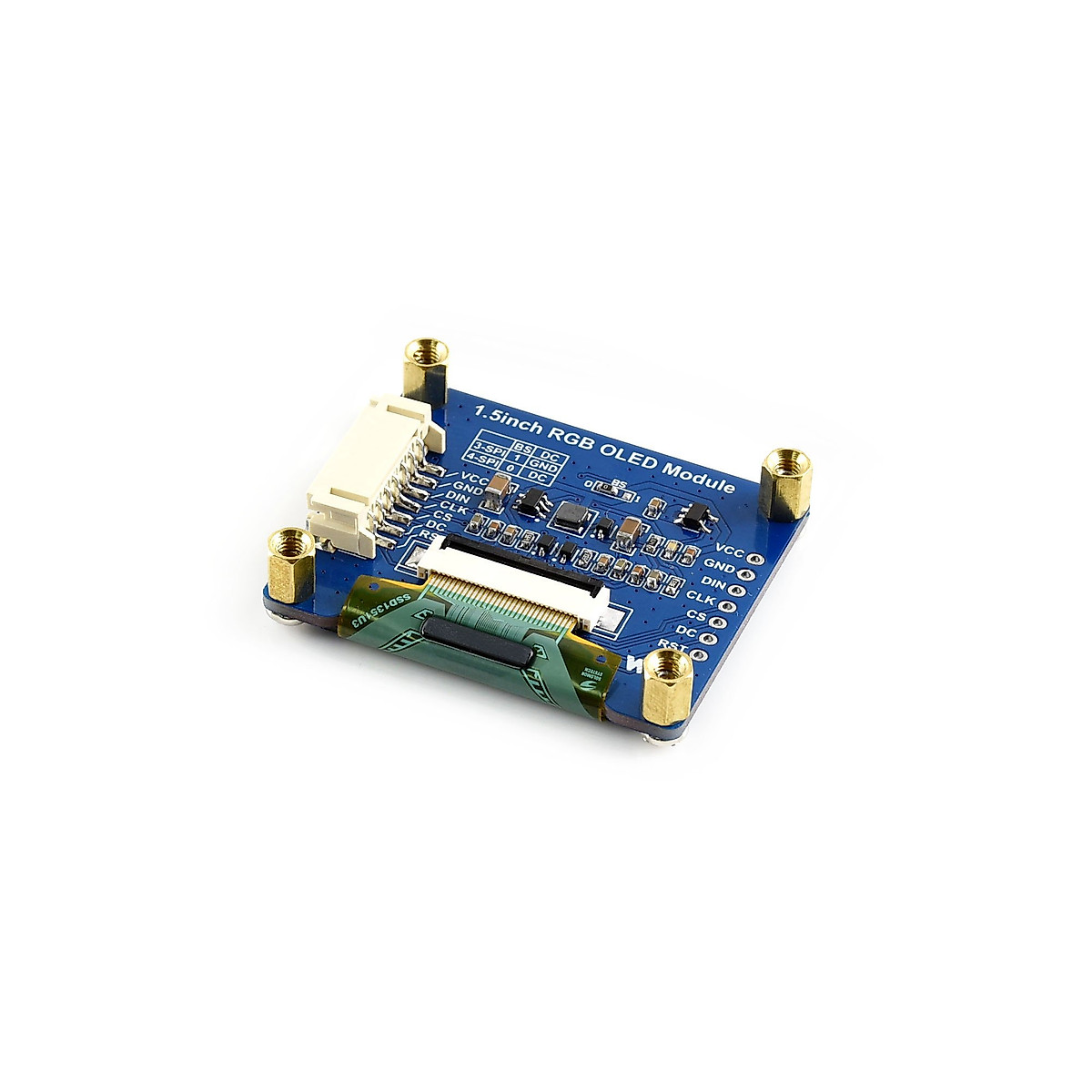 1.5inch RGB OLED Display Module 128x128 16-bit High Color SPI Interface SSD1351 Driver for Raspberry Pi/Jetson Nano Examples Provided