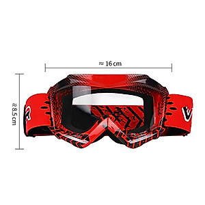 June Sports Motorbike Goggle Glasses Kids Teens Youth MotorCycle Goggles Cycling Clear Vision UV Protection Dust Wind Proof Motocross Dirtbike Racing Dirt Bike Goggle Children Green KG4