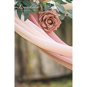 Lookein Arch Drapes for Wedding Party Reception Backdrop Wedding Arbor, 3 Panels 30" Wide 6.5 Yards, Blush& Dusty Rose& Mauve
