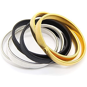Coolrunner 6 Pcs Anti-Slip Elastic Shirt Sleeve Holders Metal Armbands for Band Stretch Garters