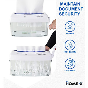 HOME-X 3-in-1 Hand Crank Paper Document Shredder for A4 Paper, Credit Cards, CDs-Manual Shredder Documents Paper Cutting Tool Home Office Desktop Stationery