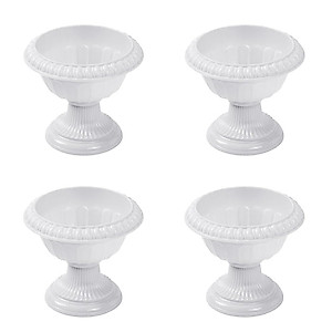 YARNOW Garden Urns Urn Planter 4pcs Vintage Style Flower Pot Classic Pillar Flower Pot Greek Column Statue Garden Urn Tall Roman Pillar Flowerpot for Wedding Patio Yard Pathway Garden